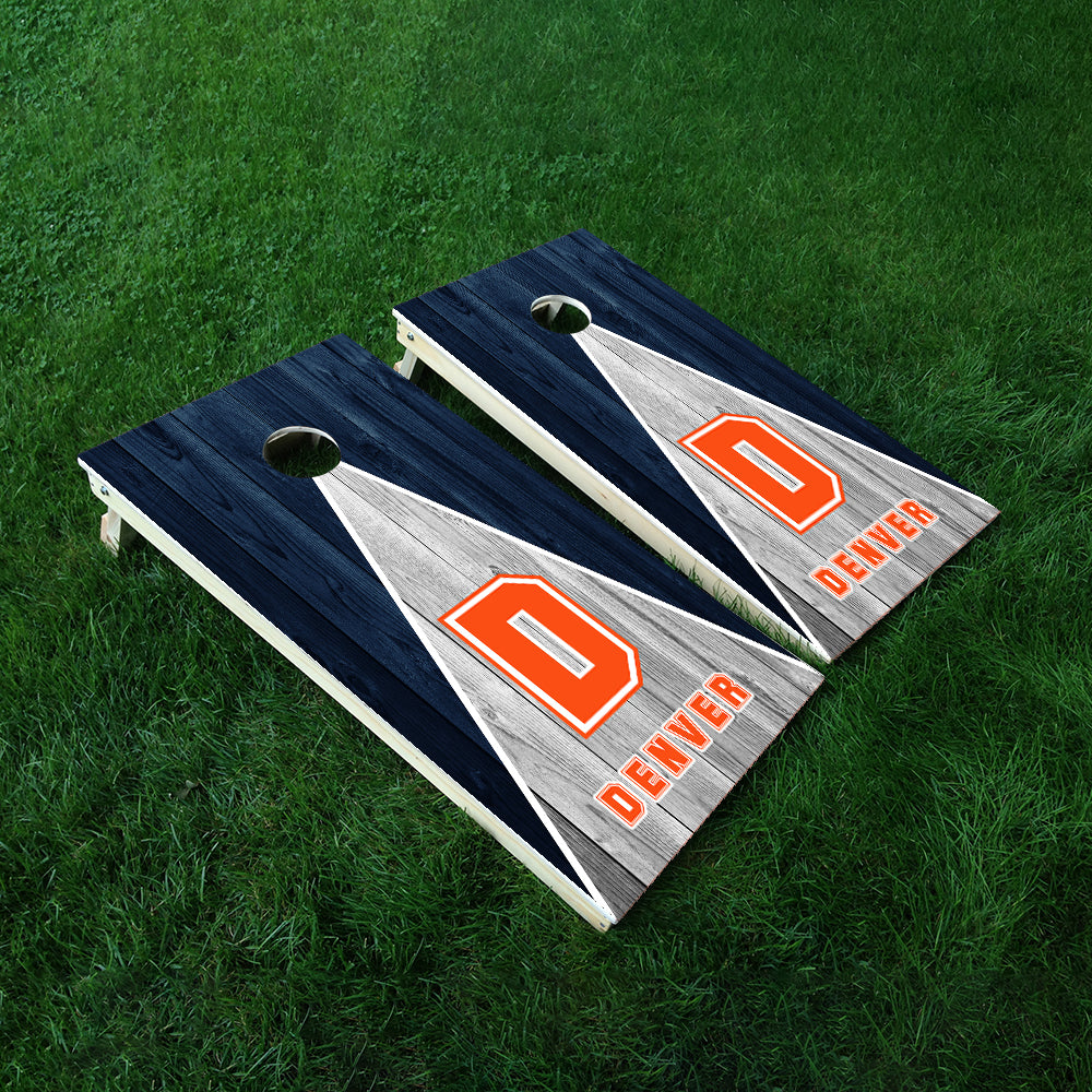 Denver Football Cornhole Boards Wraps (Set of 2) - BackYardGamesUSA