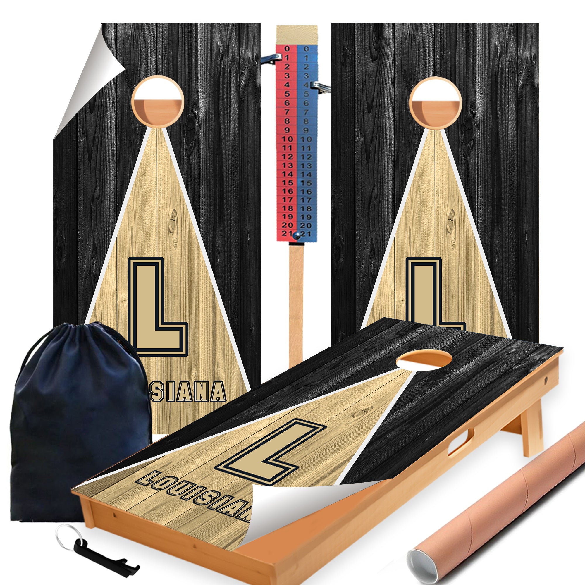 Louisiana Football Cornhole Boards Wraps (Set of 2) - BackYardGamesUSA