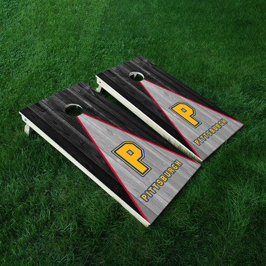 Pittsburgh Football Cornhole Boards Wraps (Set of 2) - BackYardGamesUSA