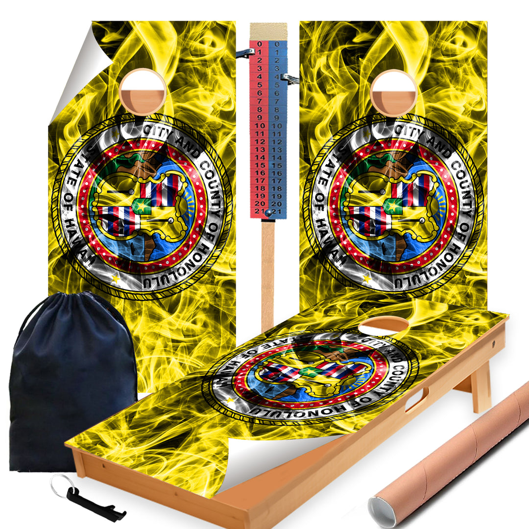 Hawaii Cornhole Boards Wraps (Set of 2) - BackYardGamesUSA