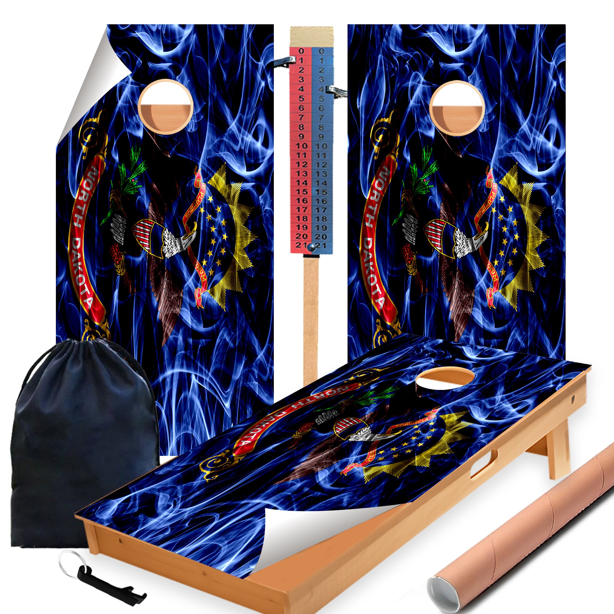 North Dakota Cornhole Boards Wraps (Set of 2) - BackYardGamesUSA