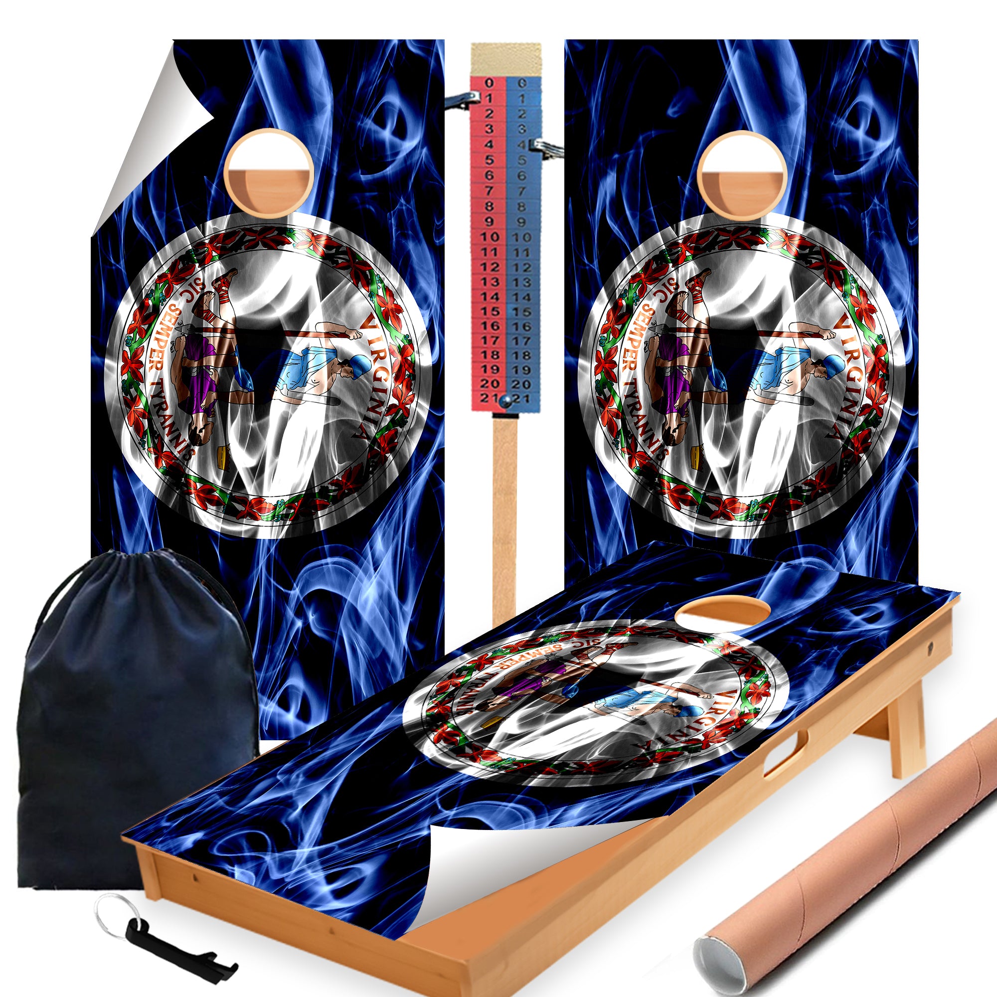 Virginia Cornhole Boards Wraps (Set of 2) - BackYardGamesUSA