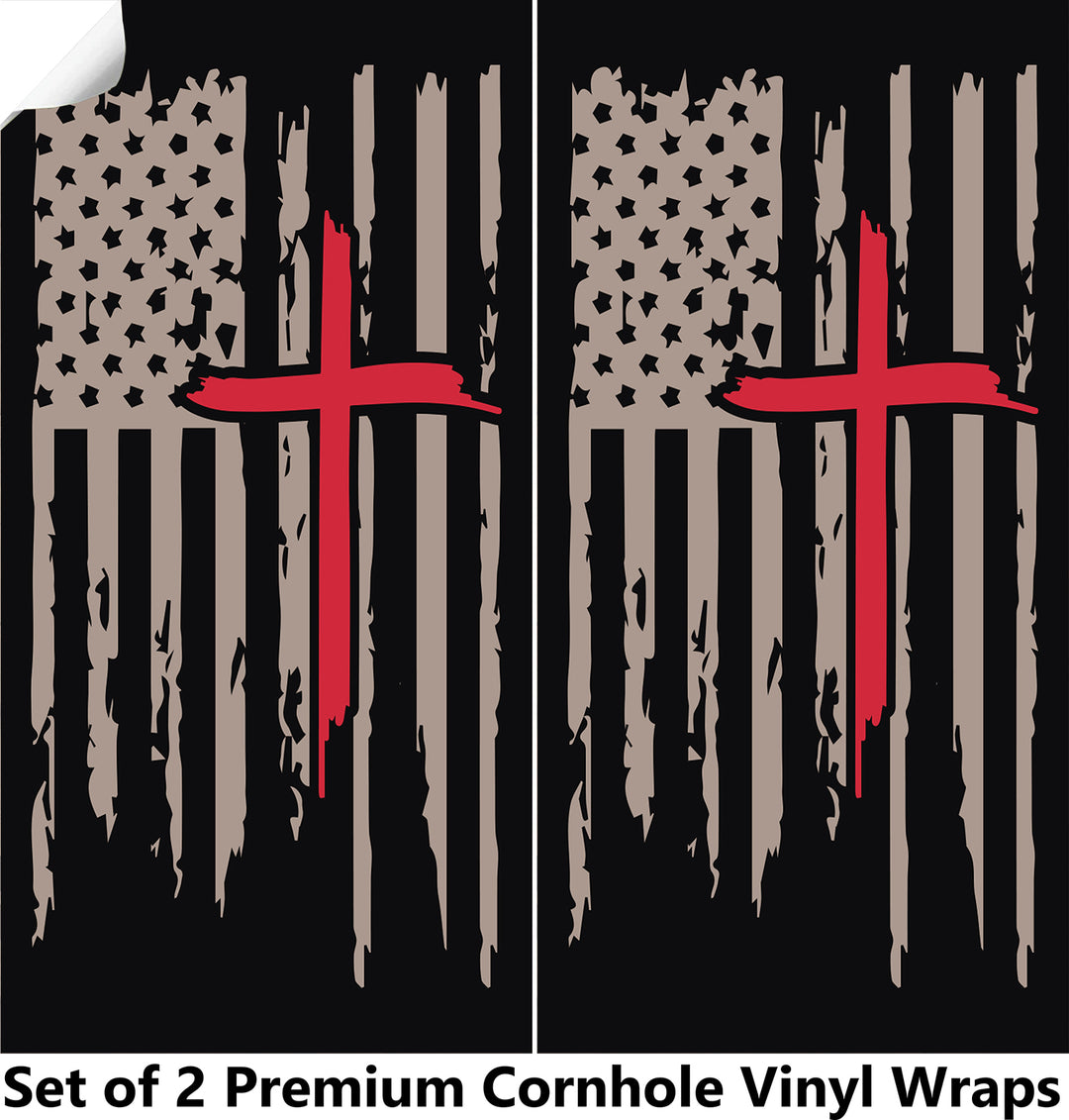 Red Cross Cornhole Boards Wraps (Set of 2) - BackYardGamesUSA